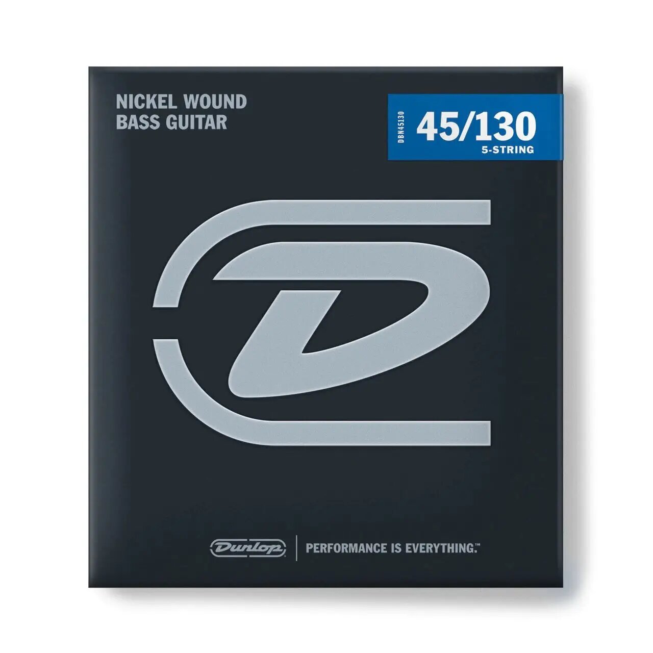 Струны для 5-струнной бас-гитары Dunlop DBN45130 45-130, комплект из 5 струн, никелированная сталь