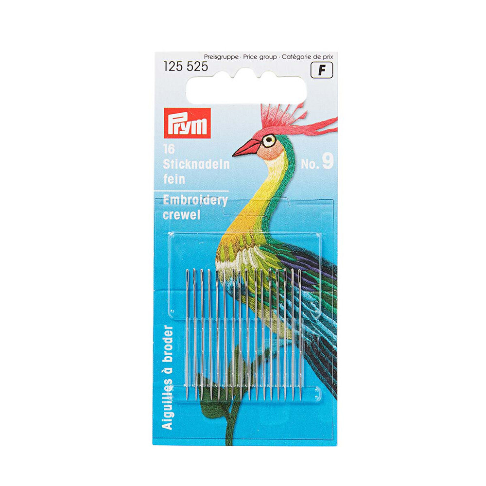 Иглы для вышивания "PRYM" 125525 тонкие №9 16 шт. острые
