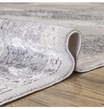 Ковер Турецкий Prado дизайн N887A цвет WHITE / GRAY2 Овал 1.6x2.3м