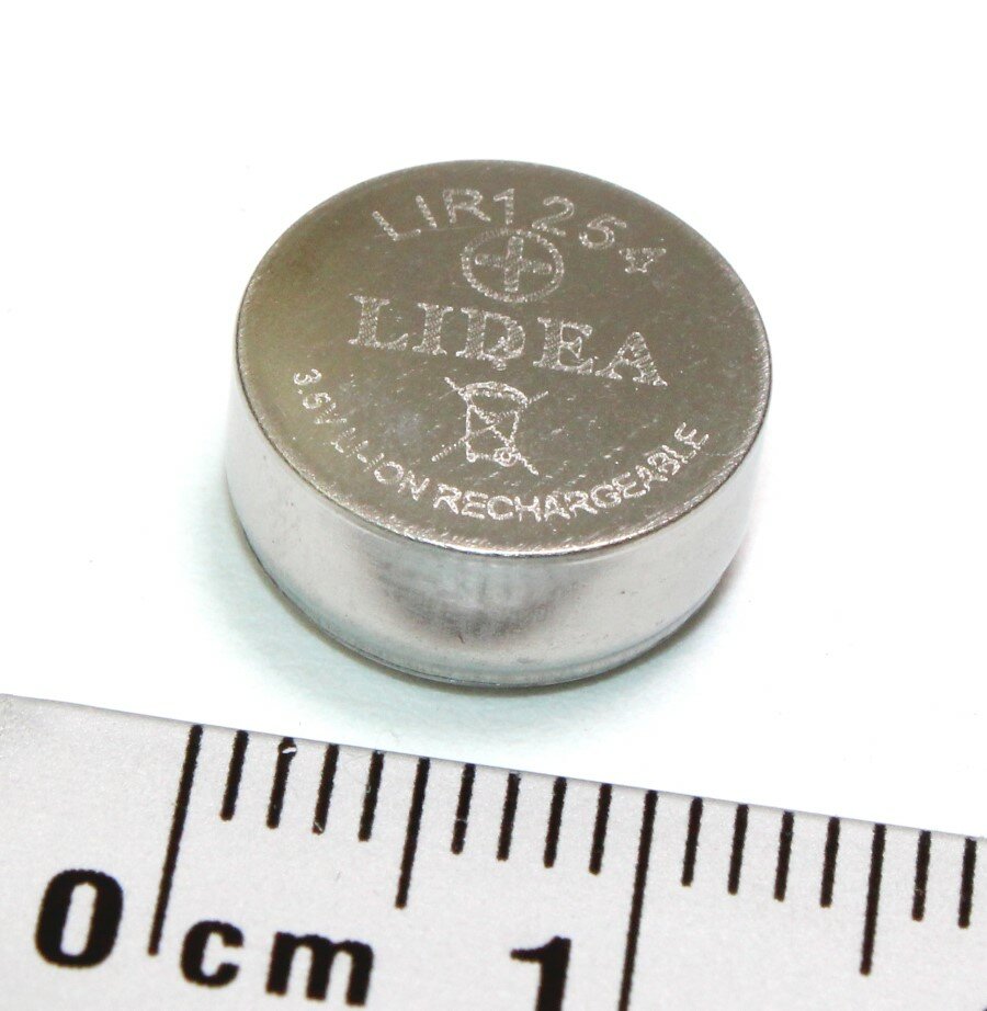 LIR1254 Li-ion 12.0x5.4mm 3,6V 68mAh, Аккумулятор