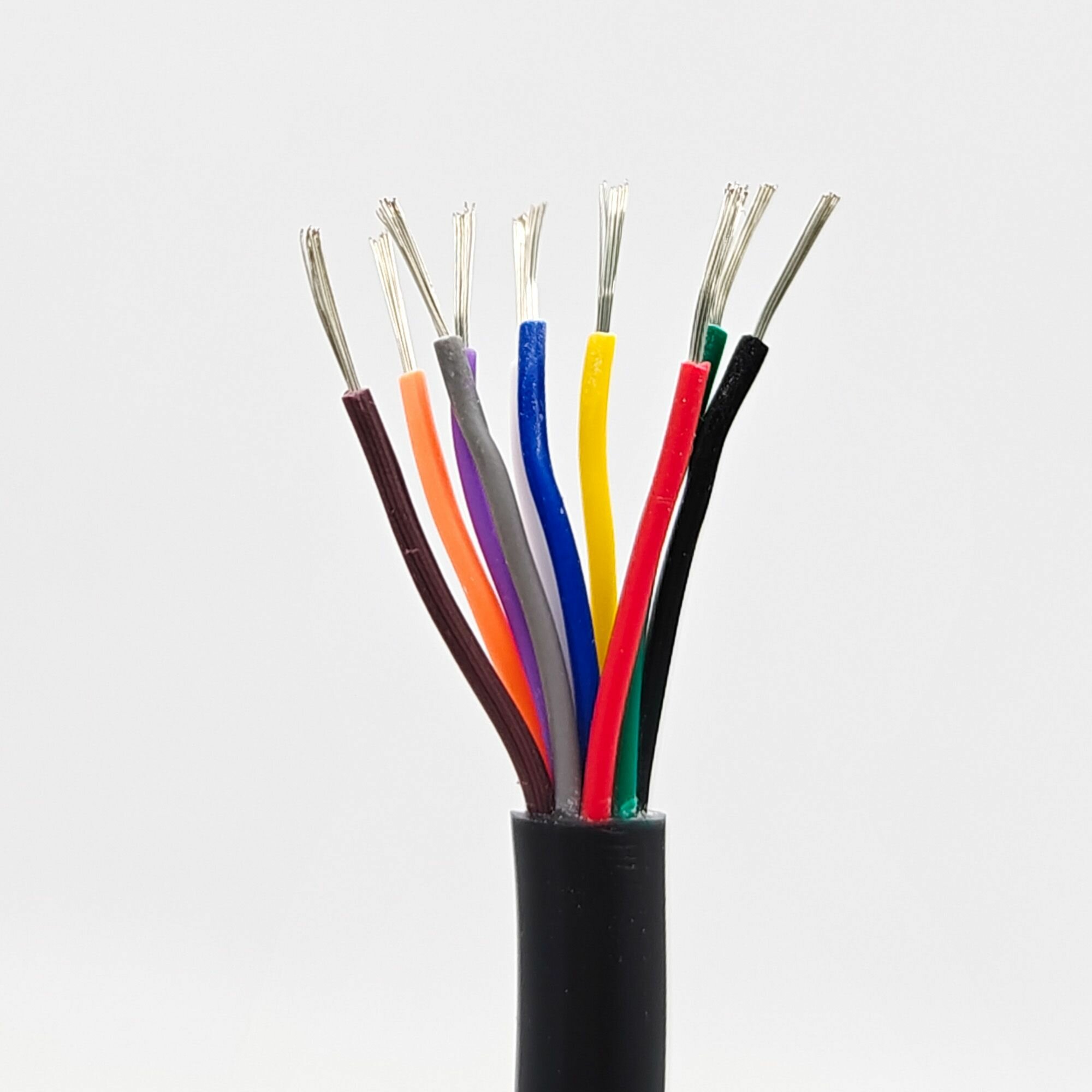 Кабель сигнальной проводки AVVR 10х0.2мм2, черный, медь, ПВХ, круглый 2метра