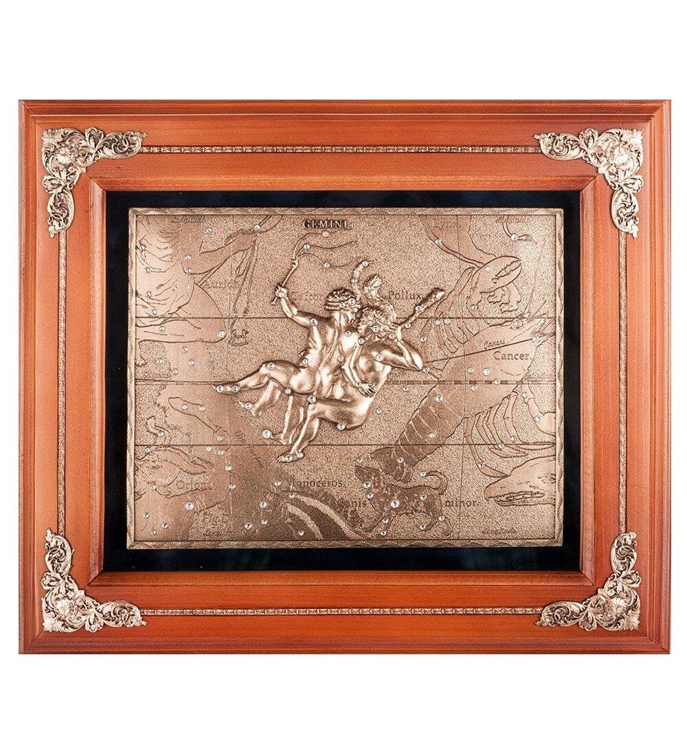 Ключница Знак зодиака Близнецы 33х29 ПК-11 Art East Россия Медь, дерево, кристалы сваровски, бархат