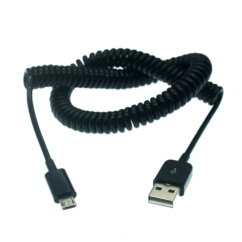 USB 2.0 к Micro USB Пружинный кабель для передачи данных Спиральный спиральный 5-контактный адаптер Цифровые USB-кабели для зарядки данных Разъем USB-кабель для зарядного устройства