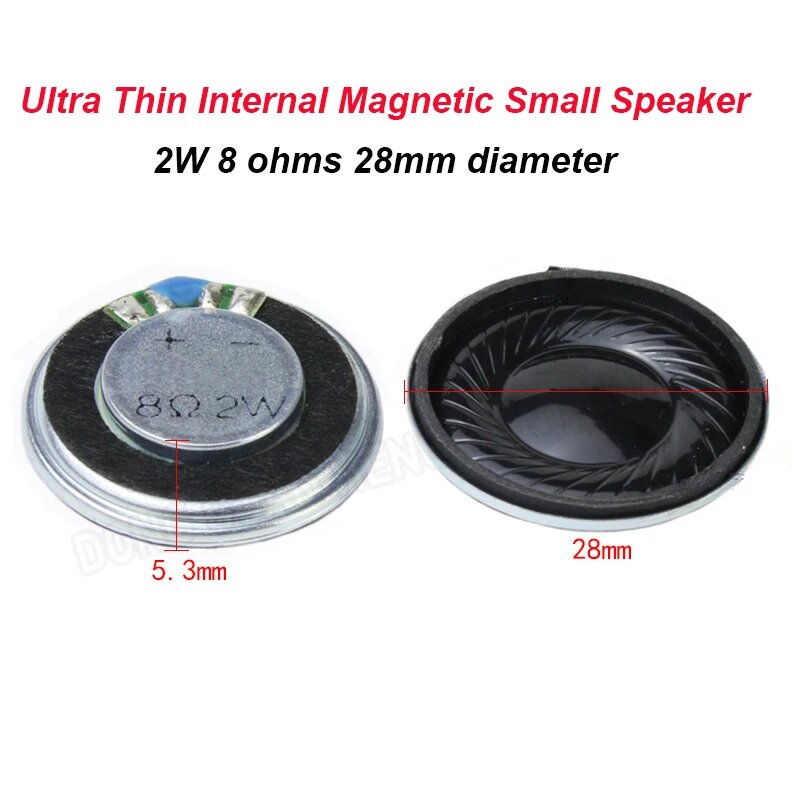 Мини динамик 0.5Вт 20мм 2W-8-28mm