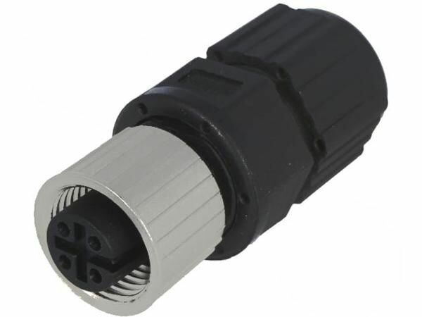 Вилка AMPHENOL M12A-04BFFA-SL8001, M12, PIN: 4, "мама", код A-DeviceNet / CANopen, на провод, 1 шт