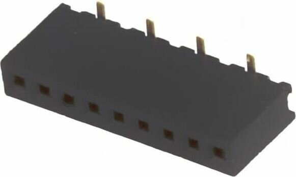 Гнездо CONNFLY DS1065-02-1*9S8BS Гнездо IDC "мама" PIN 9 прямой 1,27мм SMT 1x9 gold flash 1А 1шт