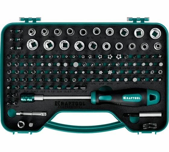 Набор: отвертка-битодержатель с насадками KRAFTOOL X-drive-122 122 шт.