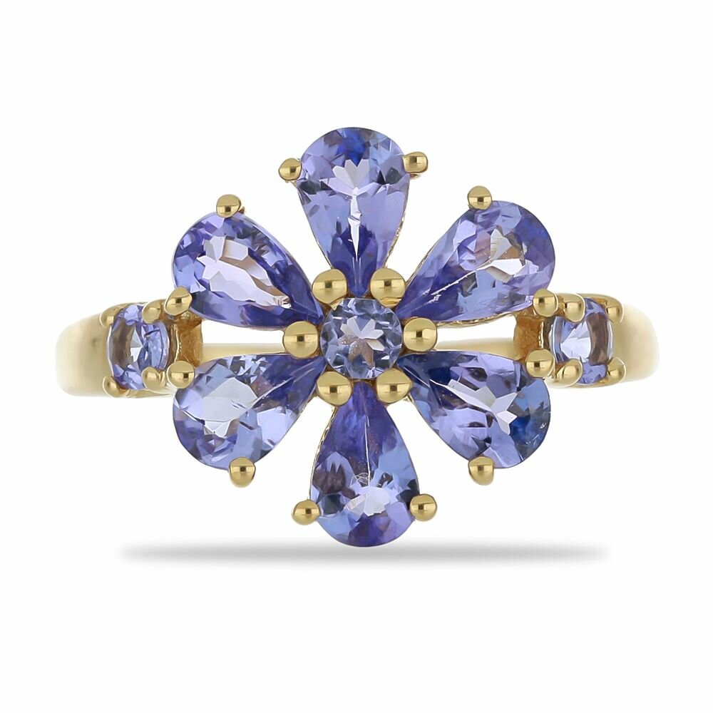 Кольцо тонкое, серебро, 925 проба, танзанит