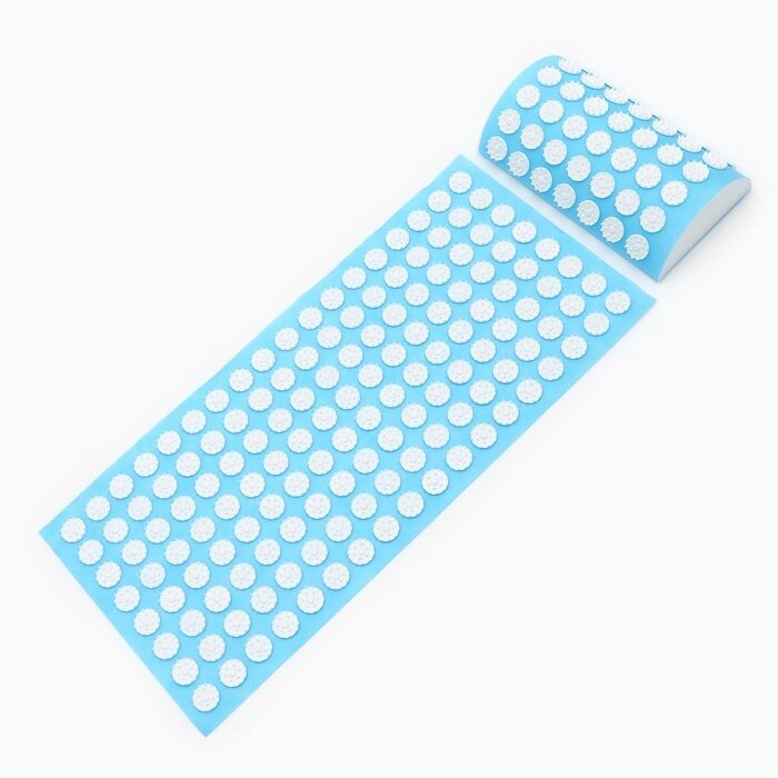 Аппликатор Кузнецова Элтиз комплект, 144 колючки, спантекс, голубой, 260х560 мм, с валиком 140х230