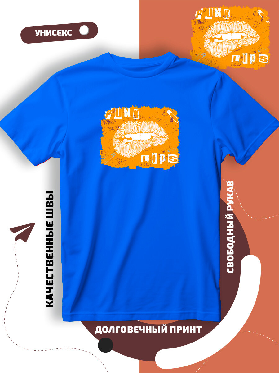 Футболка с принтом губами панк