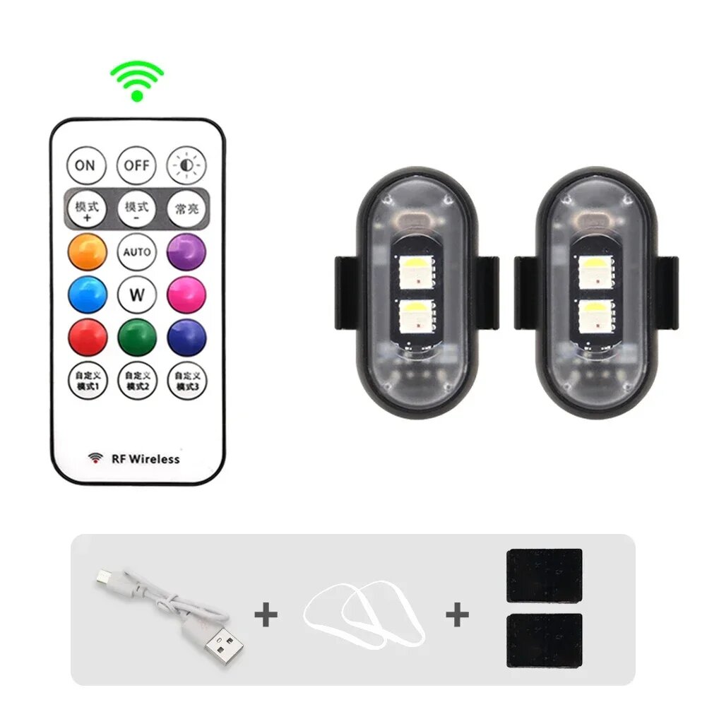 1-6 шт. беспроводных светодиодных стробоскопов для дронов, мотоциклов, автомобилей, 2PCS