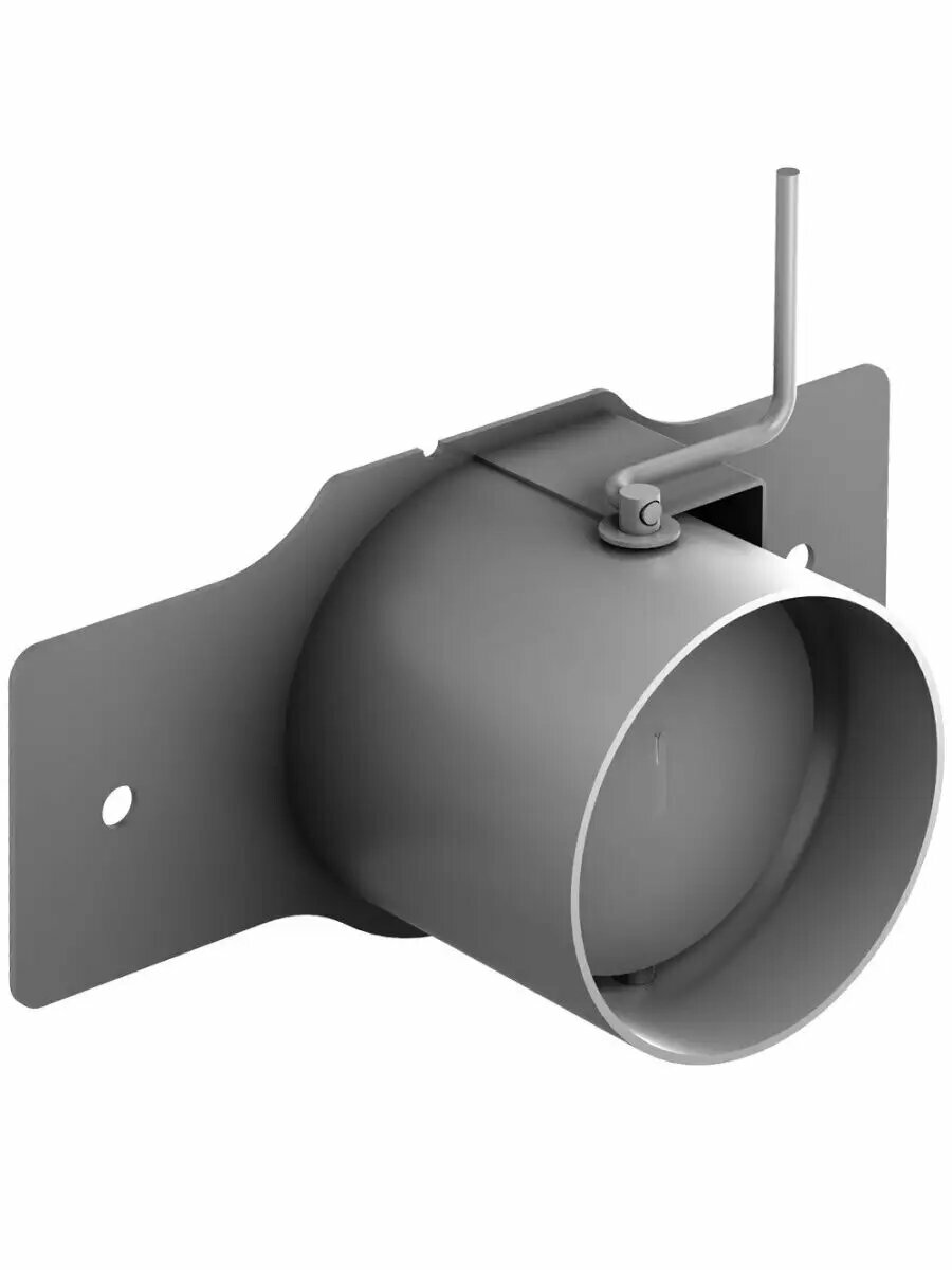 Съемный дымоход, переходник дымохода КГ 2 горизонтальный с шибером, сталь, диаметр 150мм,