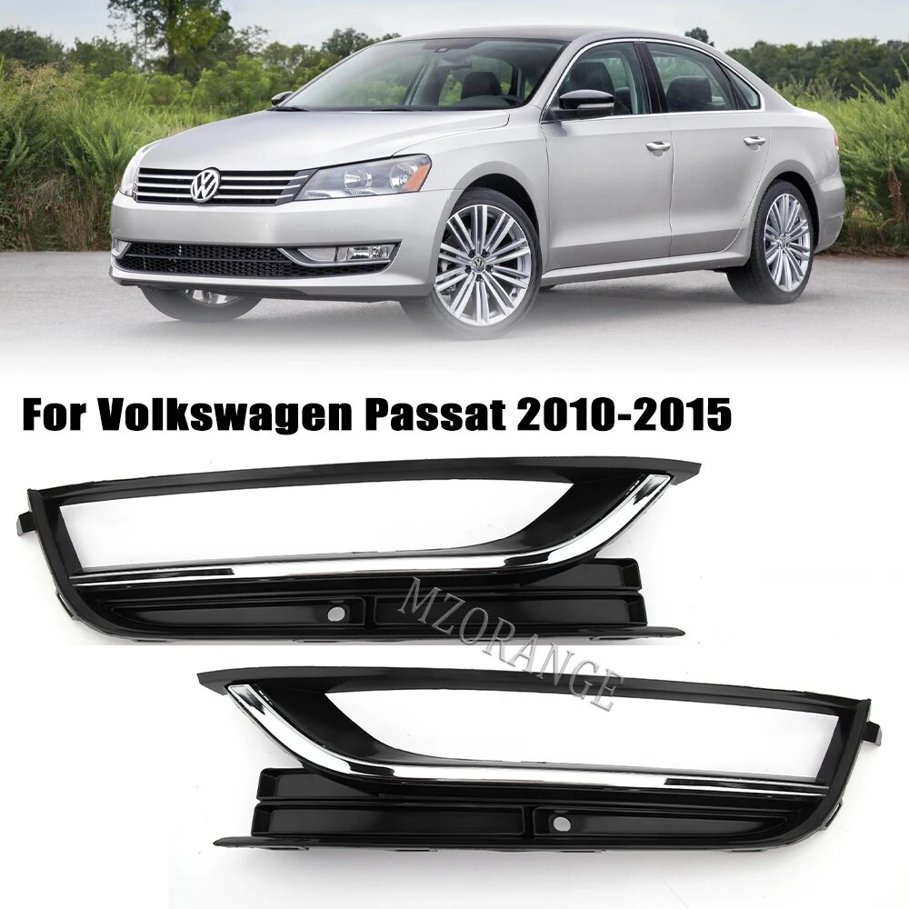 Автоматическая передняя противотуманная фара для VW Passat B7 2011 2012 2013 2014 2015, фара, противотуманная фара, хромированная решетка, левый и правый бампер, крышка 56D 853665 1 pair cover