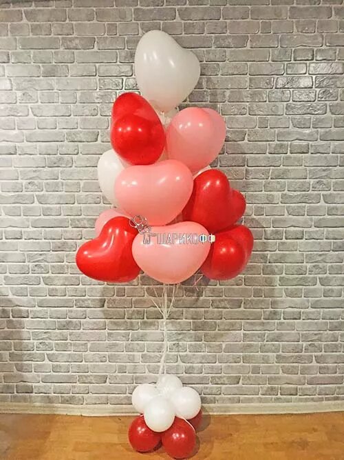 Гелиевые шары "Фонтан из латексных сердец"
