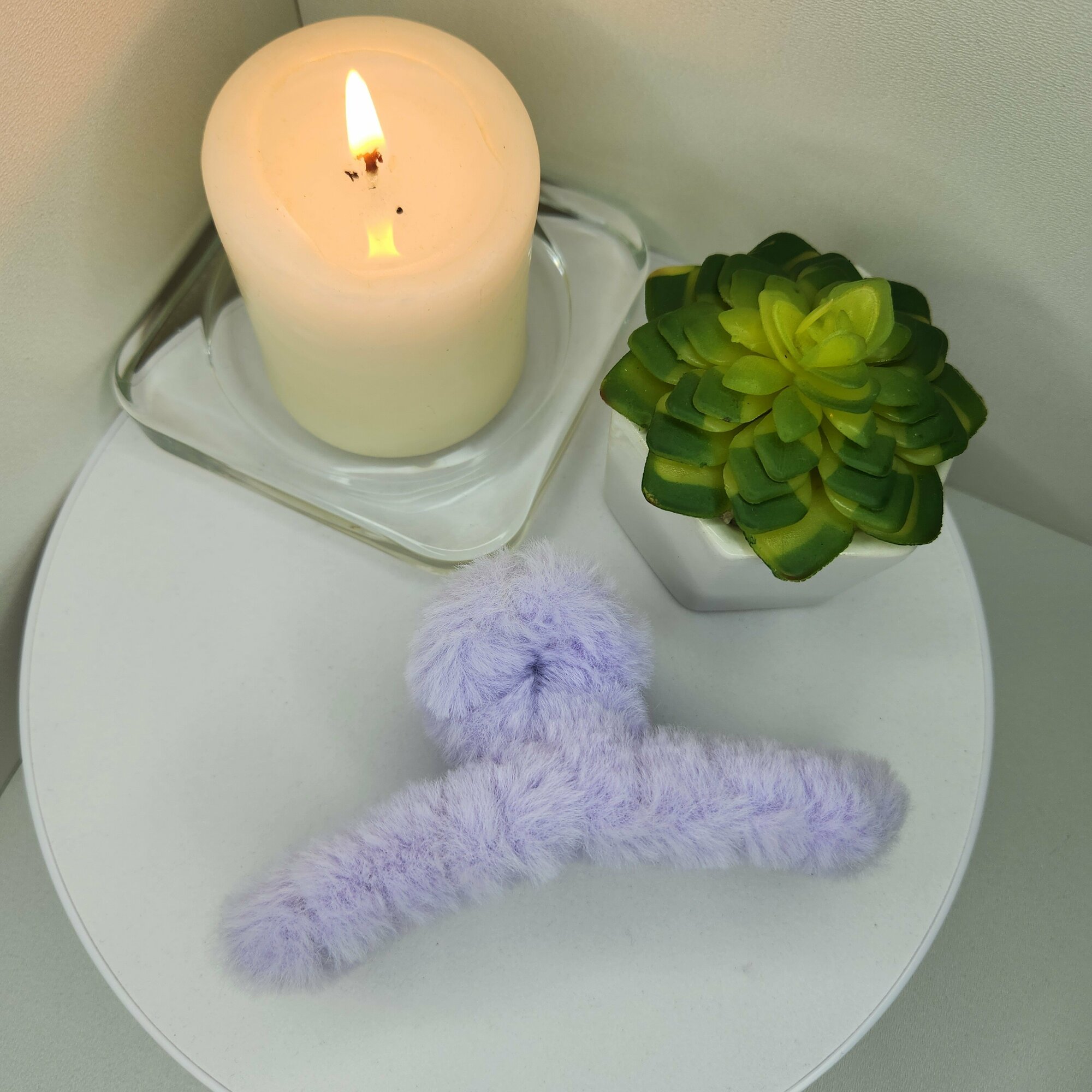 Заколка-краб TopAccessory, для девочек, фиолетовый, искусственный мех, 12см