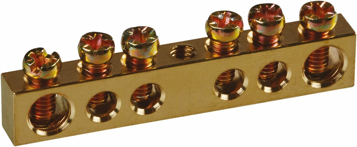 Шина без изолятора PEN 6x9мм 6 отверстий крепеж по центру Omnyx