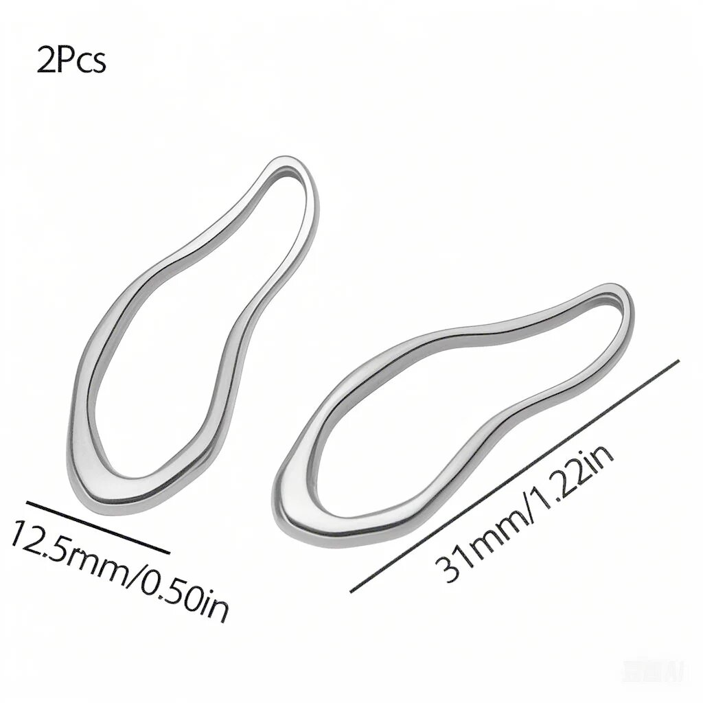 Золотые подвески из нержавеющей стали, набор из 2 штук Steel 12.5x31mm