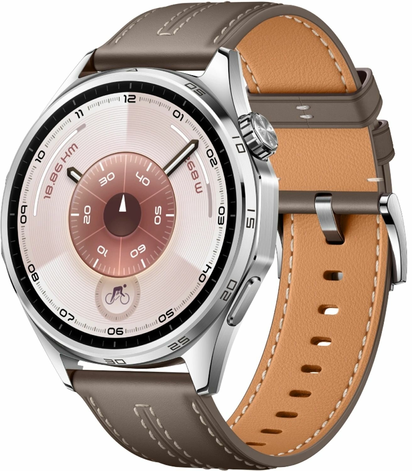 Смарт-часы Huawei Watch GT 6 Atum-B19L 46мм 1.47" AMOLED сереб./коричневый