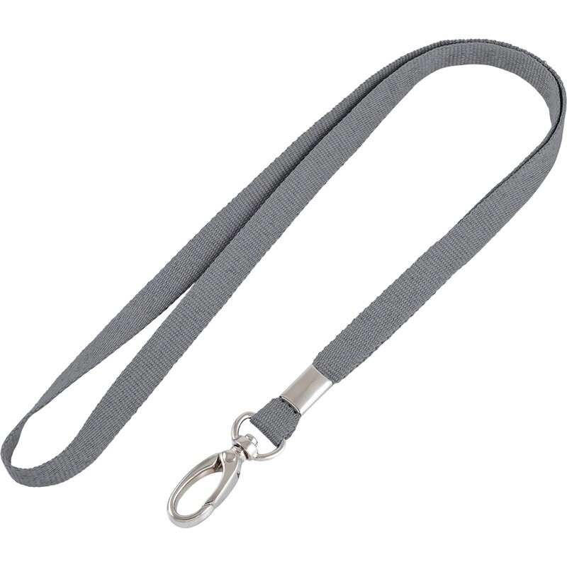 Держатель для бейджа на карабине серый лента+карабин LLL107