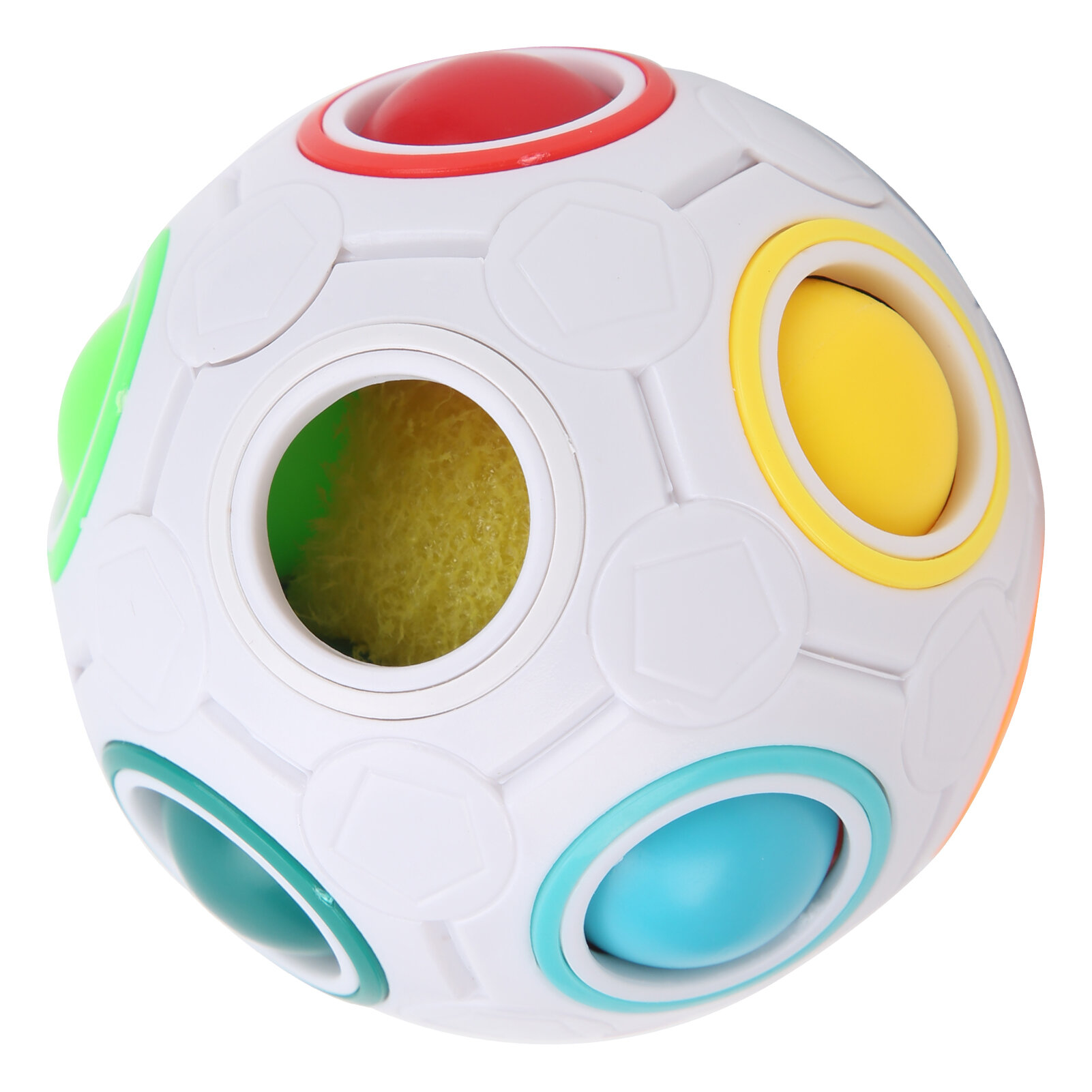 Educational Learning Rainbow Ball Stress Reliever Toy Football Cube for Children Kids