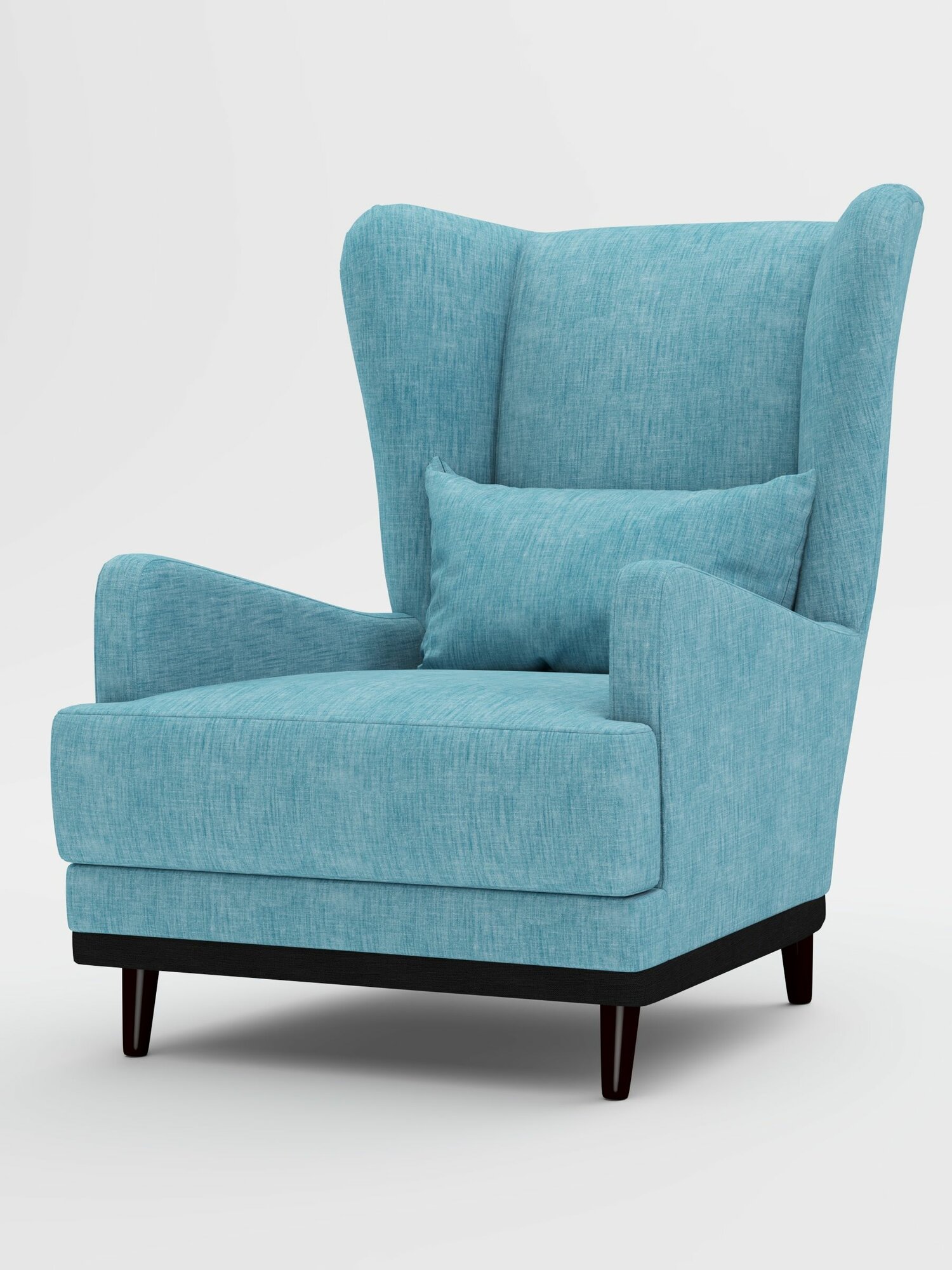 Кресло мягкое для дома, отдыха в гостиной Марсель от W&B, рогожка, цвет: лазурный