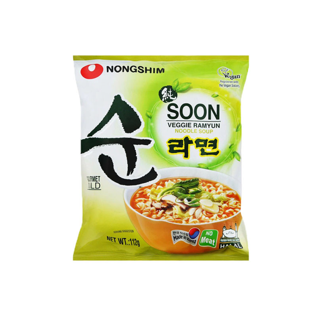 Лапша быстрого приготовления Nongshim овощная вегетарианская 112 г, Южная Корея