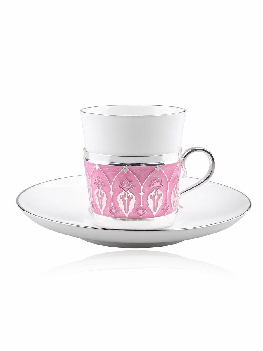 Набор кофейный из серебра 925 с эмалью