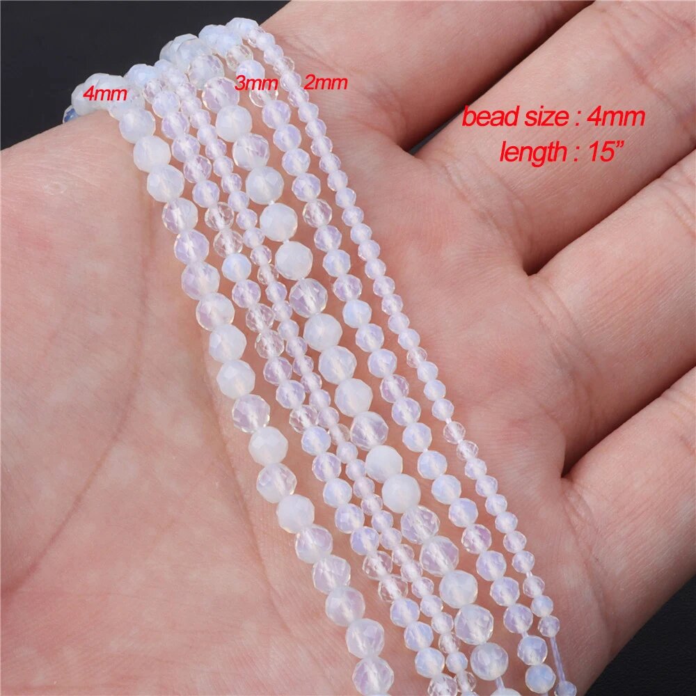 Бусины из опала RISYF Белый, NO.13 4mm