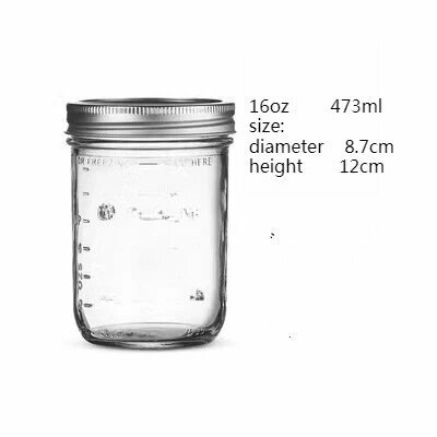 Стеклянные банки Мейсон Белый, 473ML-Wide mouth