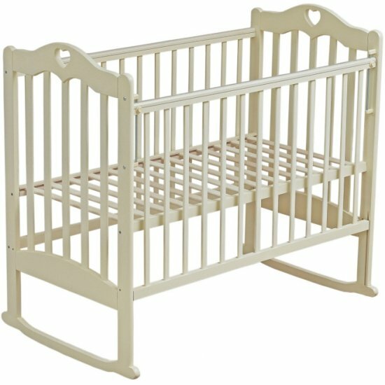 Кровать детская Мой Малыш 5 ПВХ массив березы слоновая кость