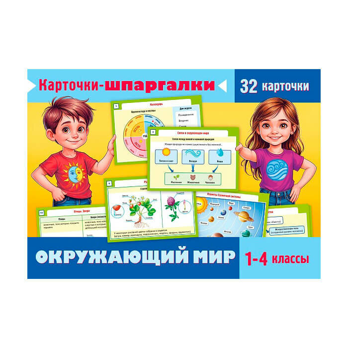 Карточки-шпаргалки "Окружающий мир 1-4 кл" 32 шт. "Hatber"