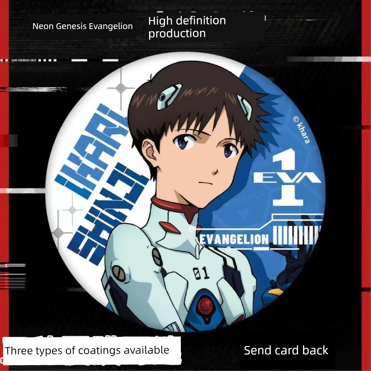 Значки Neon Genesis Evangelion EVA с изображениями Рей Аянами, Асуки, Шинджи Икари и Кацуры Нагисы из серии "Готовность