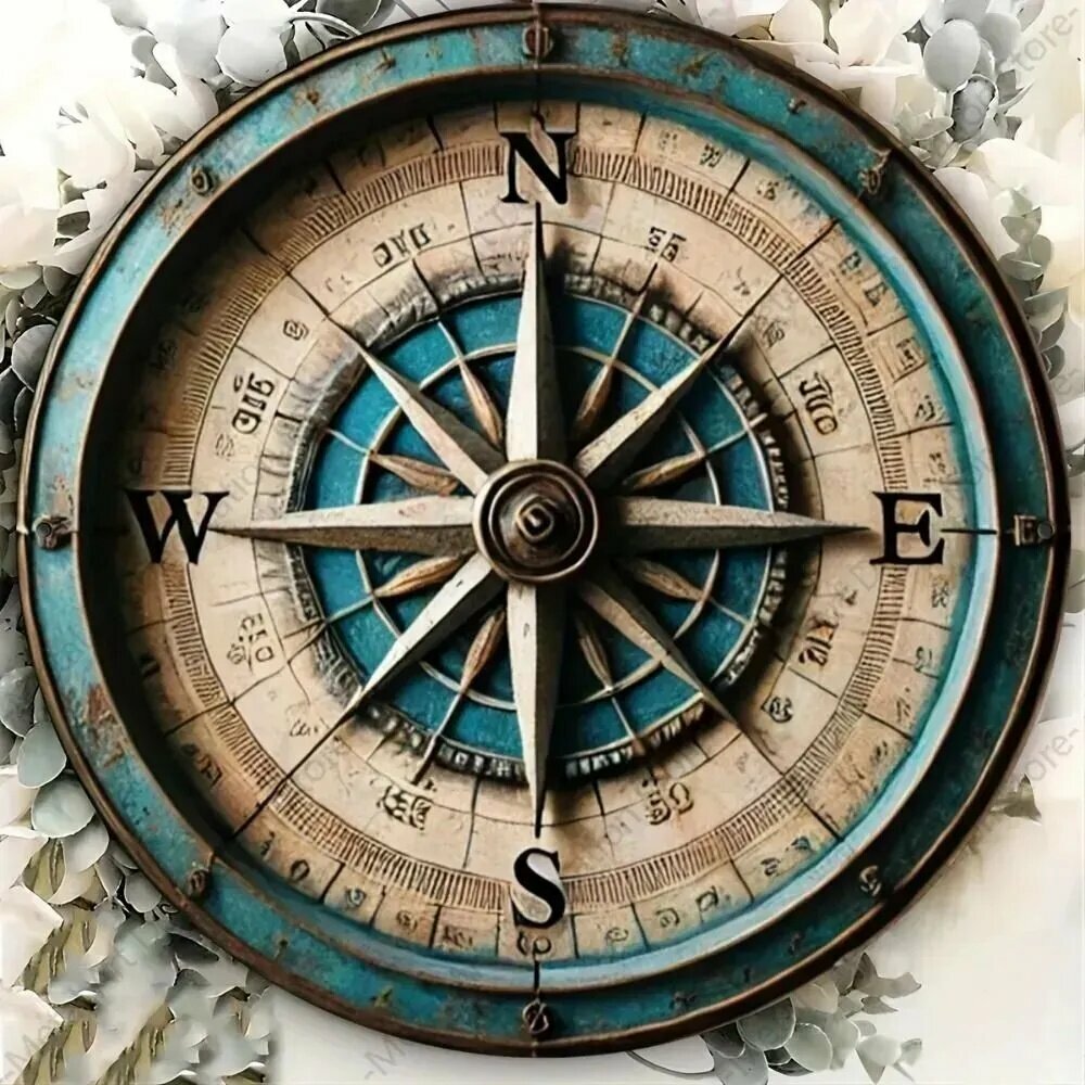 1шт 2D плоская Ретро-алюминиевое круглое настенное украшение,20x20cm