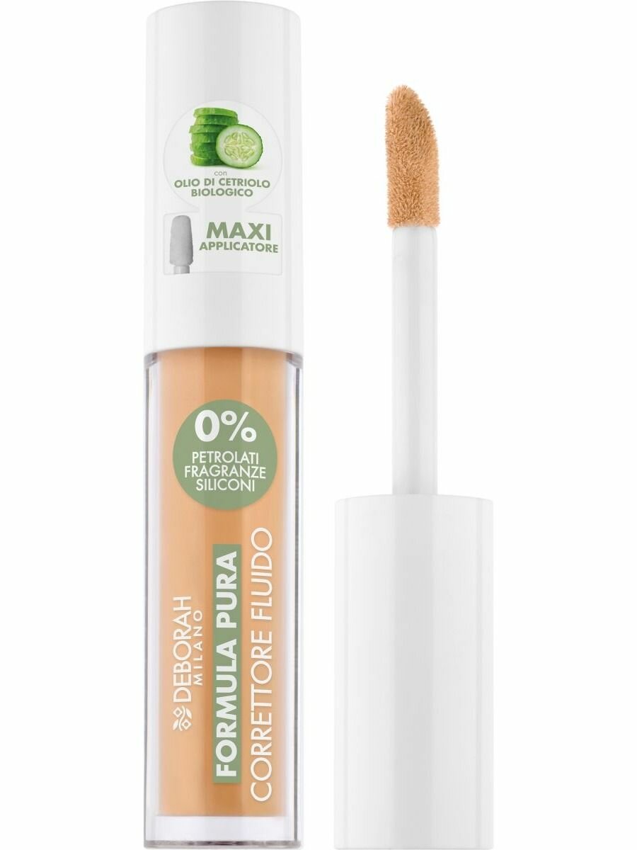 Deborah Milano Консилер для лица Тон 02 Бежевый от темных кругов под глазами FORMULA PURA FLUID CONCEALER жидкий 4,98 гр