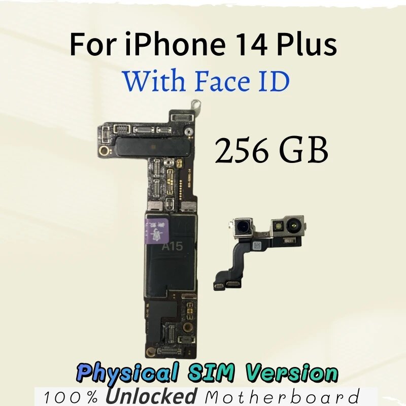 Полностью разблокированная материнская плата для iPhone 14 Plus, материнская плата для iPhone 14 Pro Max без iCloud, с Face ID или без, неизмененная основная плата.