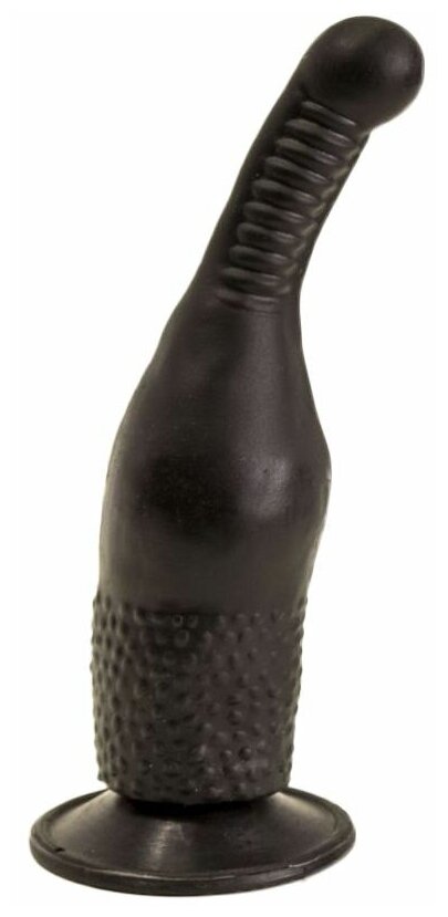 Чёрный анальный фаллоимитатор на присоске - 16,5 см,16,5 см,4,4 см, черный, поливинилхлорид (ПВХ, PVC), Унисекс, Анальные игрушки