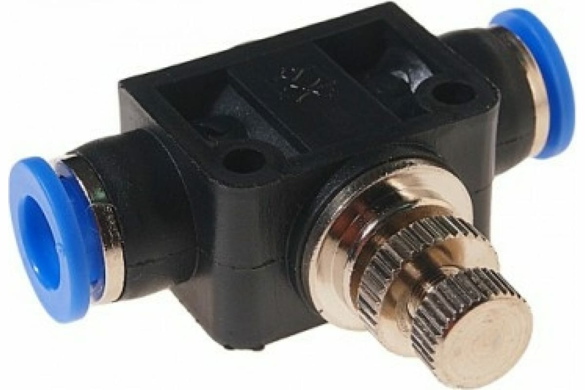 Фитинг ROCKFORCE RF-SPA08 для пластиковых трубок с металлическим регулятором, 8x8 мм