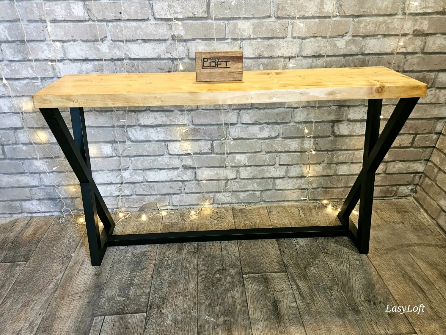 Консоль "EasyLOFT" в стиле лофт, для дома и дачи, в прихожую и гостиную, 130х30х80 см. — фото 1