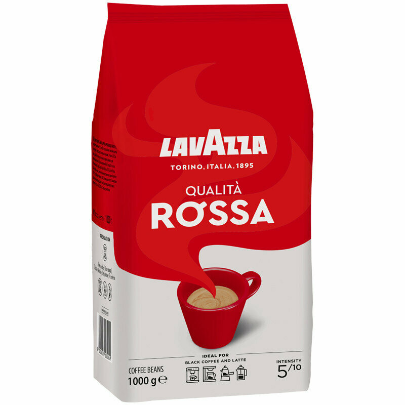 Кофе в зернах Lavazza "Qualita. Rossa", вакуумный пакет, 1 кг, 232984