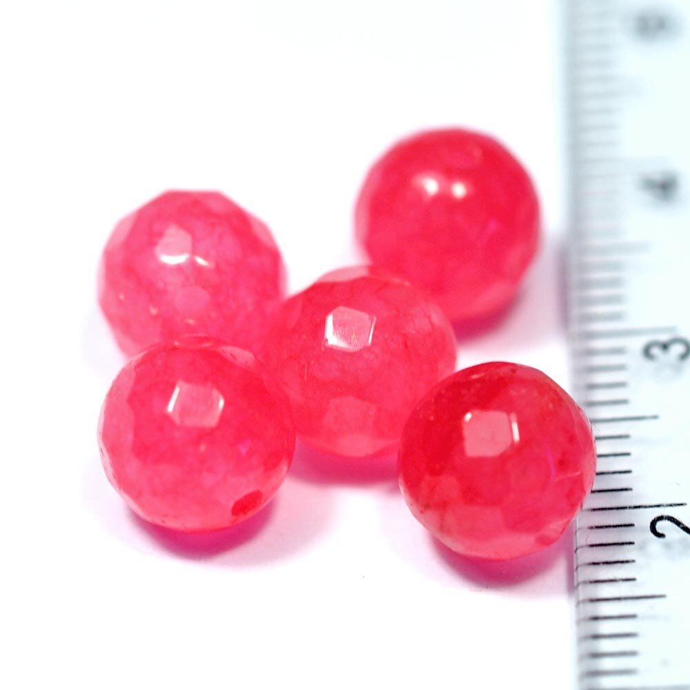 Натуральная бусина Агат розовый 0004973 шарик граненый 8 мм, цена за 10 шт.