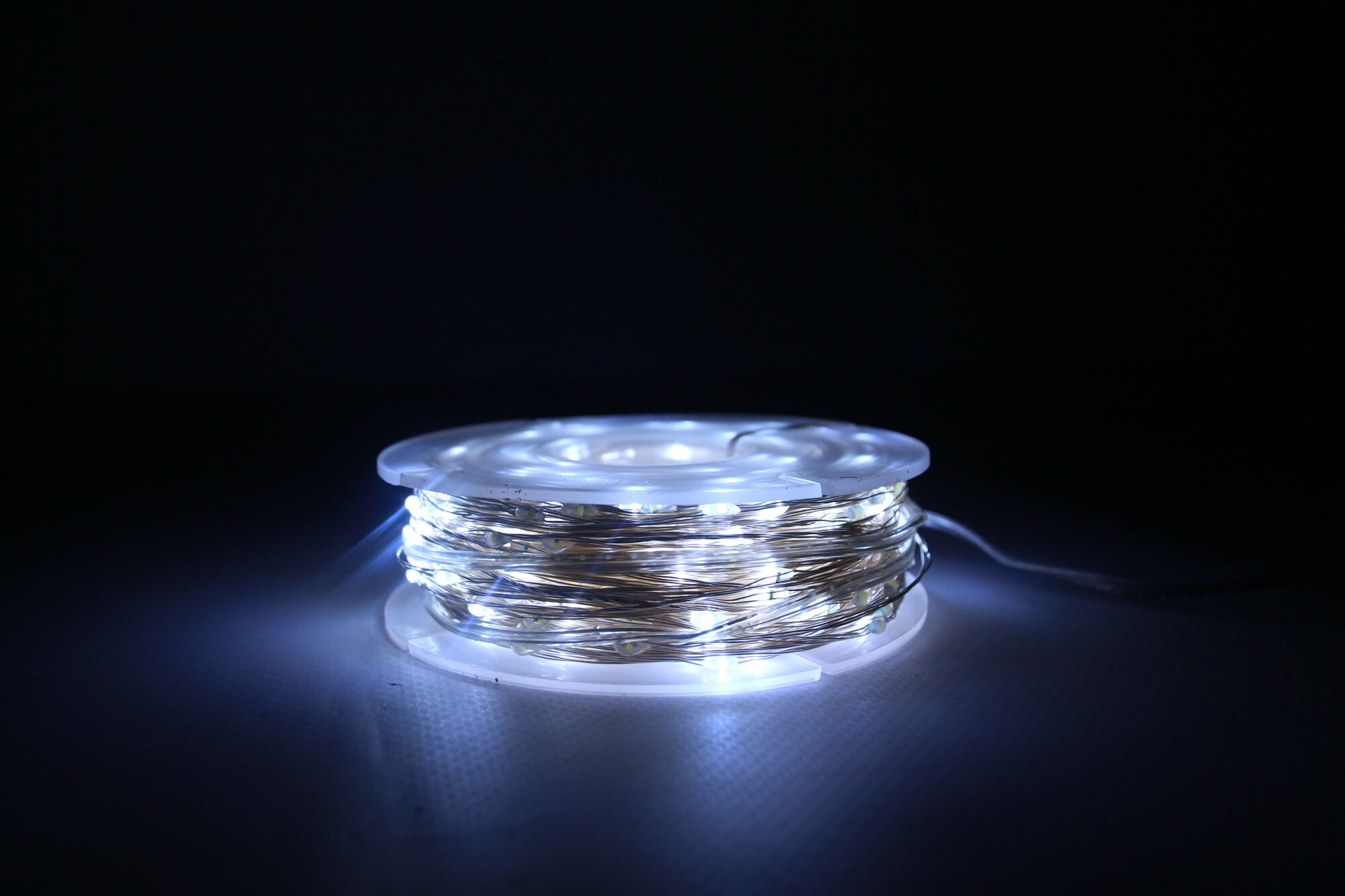 Новогодняя гирлянда светодиодная линейная, 500 LED, холодная белая, прозрачный провод, катушка, 50 метров, с пультом