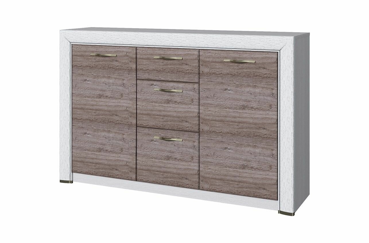 Тумба Anrex OLIVIA 2D3S, 87 x 36.3 x 136 см, цвет: вудлайн крем/дуб анкона