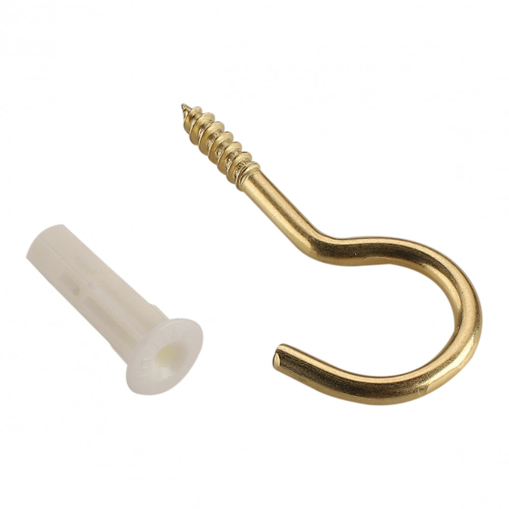 Дюбель европартнер MULTI 6 + крюк-шуруп d4,1 х L50 латунный, 10 шт. RB2 0153