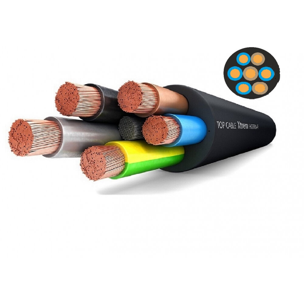 Силовой гибкий кабель Top Cable XTREM H07RN-F 7Х1,5 0,6 1kV с изоляцией 20 м 3007001MR20RU