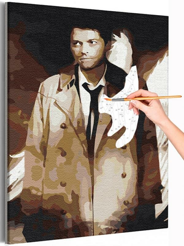 Кастиэль Сверхъестественное Раскраска картина по номерам на холсте 30х40