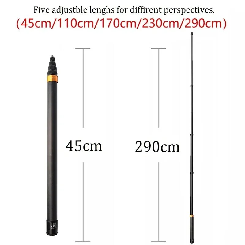 2,9 м углеродное волокно невидимая селфи-Палка для Insta360 X4 / X3 / ONE X2 / ONE RS / ONE R аксессуары для GoPro Insta 360