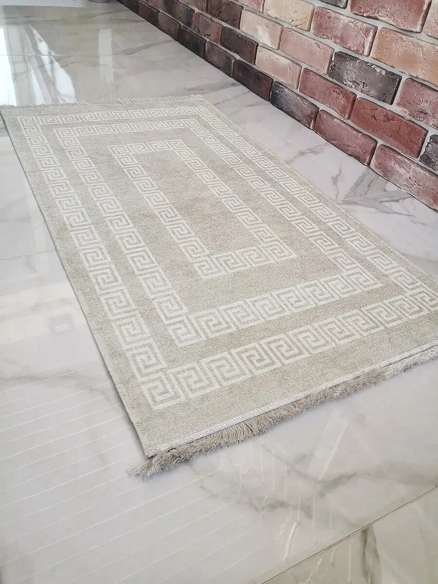 Коврик Natali's Carpets на пол в комнату, прикроватный безворсовый антискользящий 57х110 см Турция