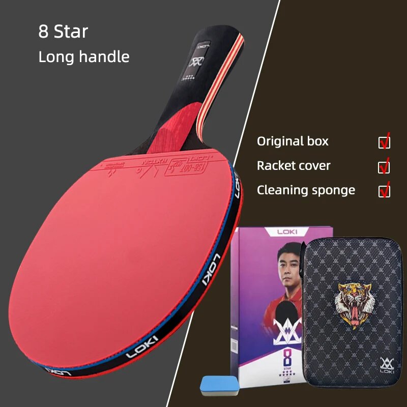 Ракетка для настольного тенниса LOKI 8 Star Long handle, Розовый, E8 FL set