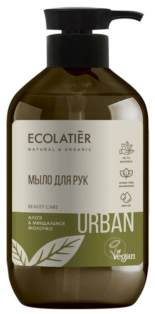 Жидкое мыло для рук алоэ & миндальное молочко, 400 мл, Ecolatier