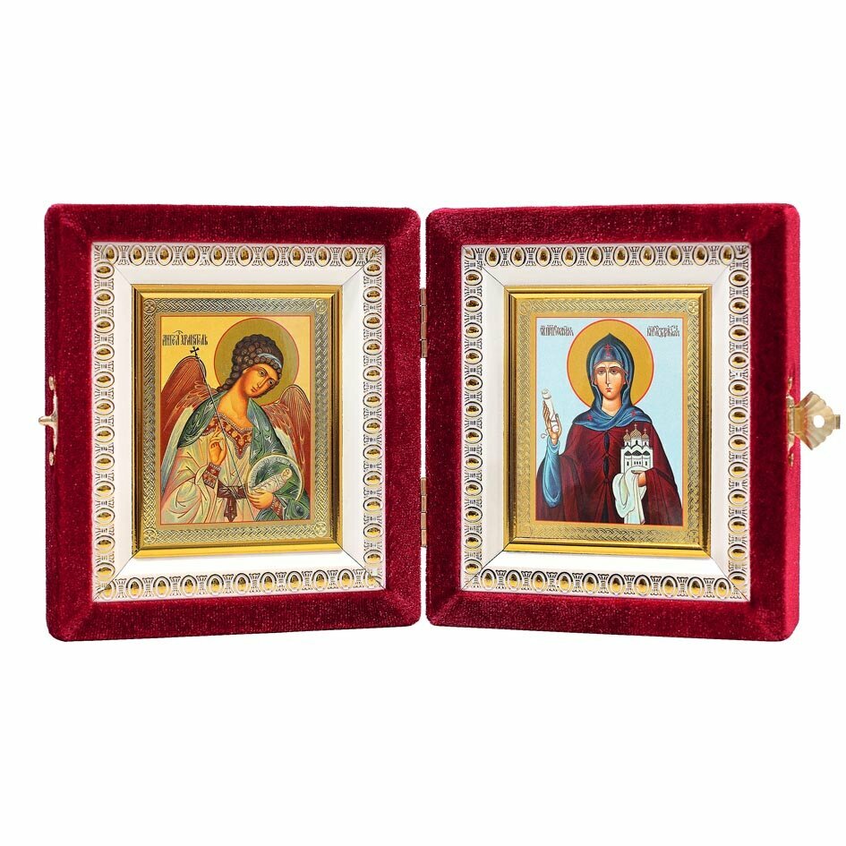 Складень именной "Преподобная София Суздальская - Ангел Хранитель (лик № 110)", размер ликов 6*7,5 см